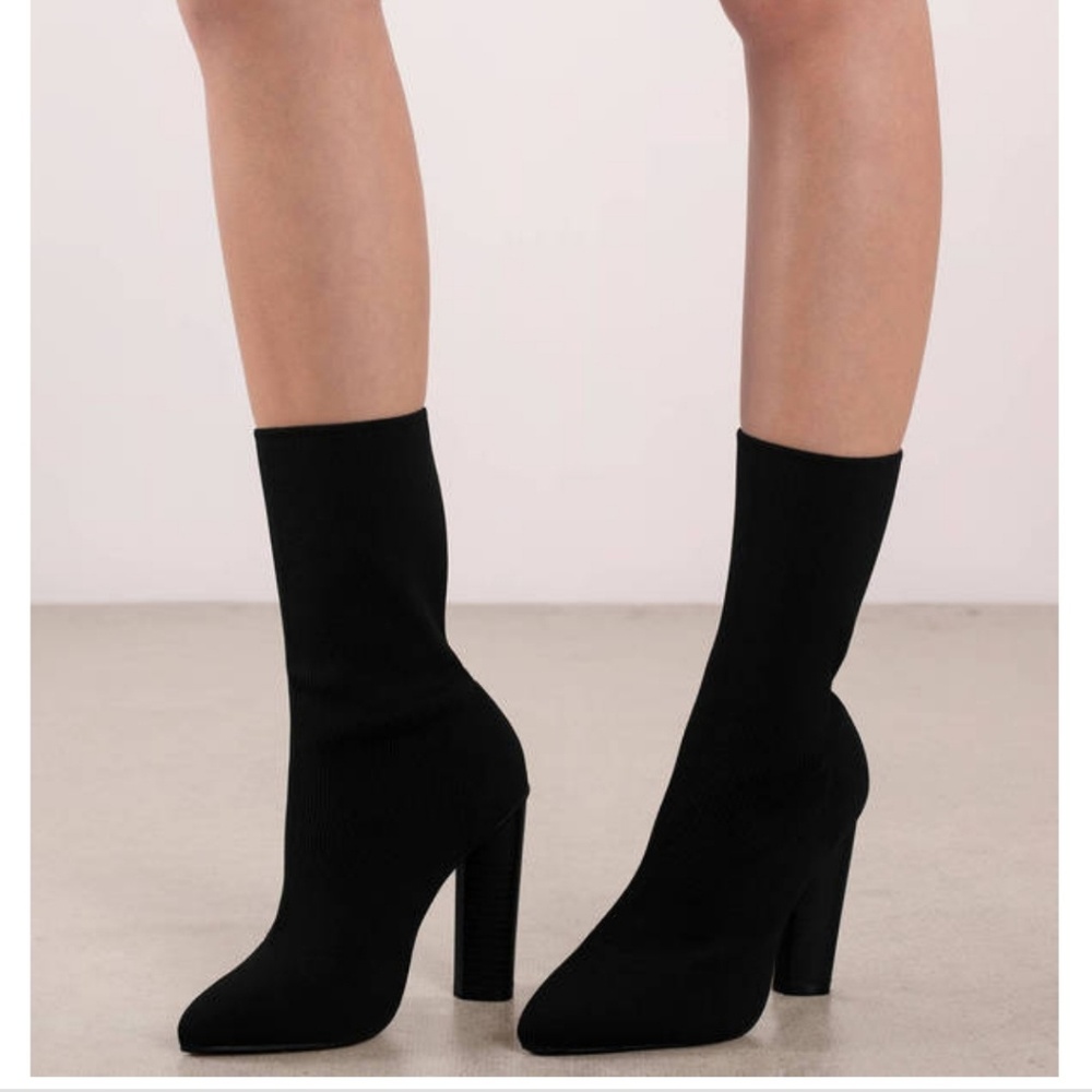 Black Sock Ankle Boots - Gem